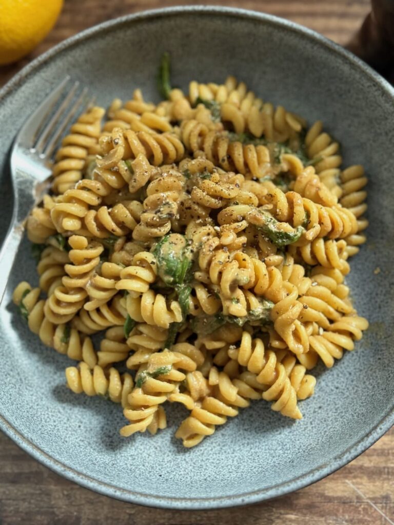 15 Minute Lemon Tahini Pasta - Thefitdish